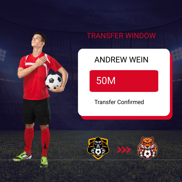 Purple Abstract Football Club Transfer Instag Template | PosterMyWall