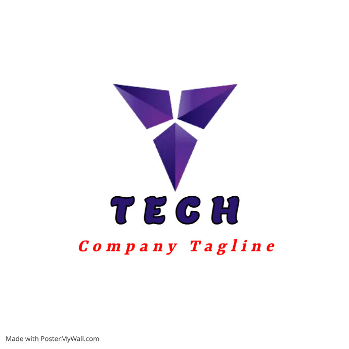 Copy of purple abstract geometrical logo in 3d | PosterMyWall