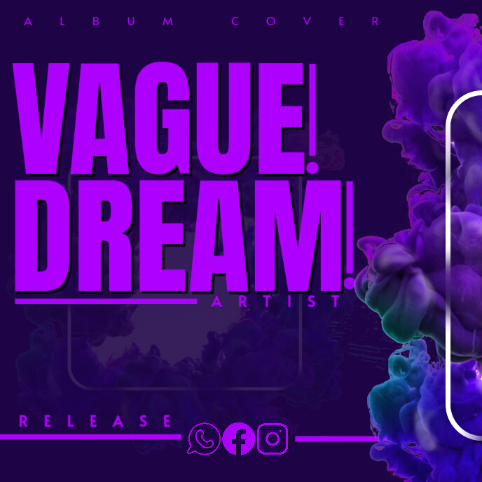 Copy of Purple Abstract Neon Splash Album Cover | PosterMyWall