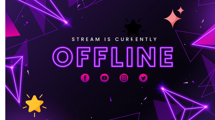 Purple Abstract Purple Neon Offline Stream Banner Youtube Thumbnail ...
