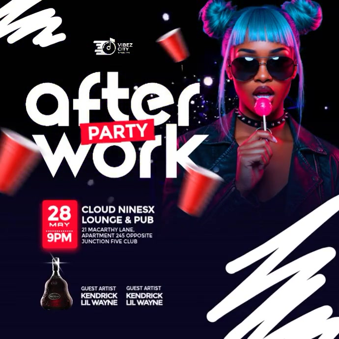 Purple After Work Party Instagram Post Video Template | PosterMyWall