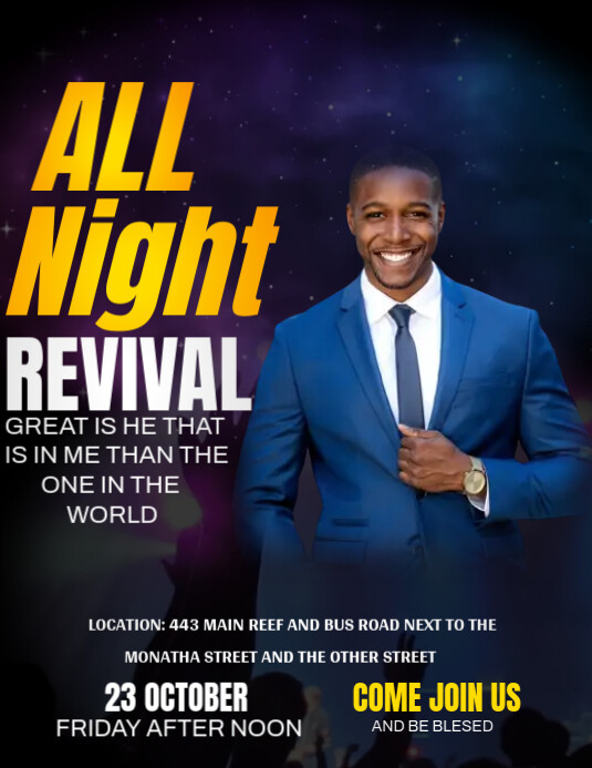 Copy of Purple All Night Revivall Flyer (us Letter) | PosterMyWall