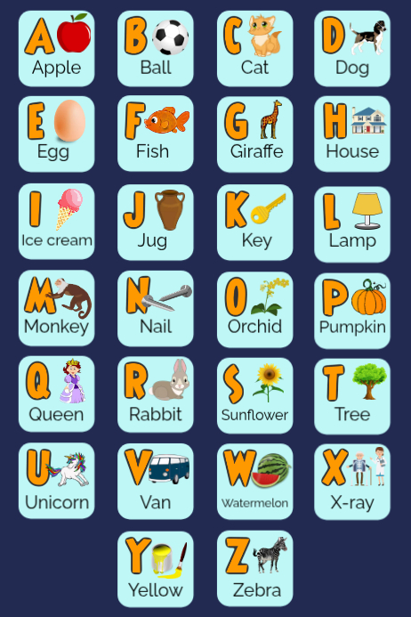 Purple Alphabet Learning Poster Template | PosterMyWall
