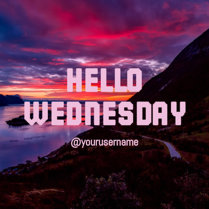 Plantilla de Purple and Black Hello Wednesday Instagram Post | PosterMyWall