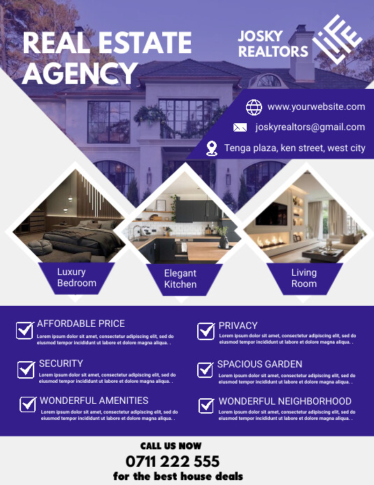 Purple and white geometric and professional r Template | PosterMyWall