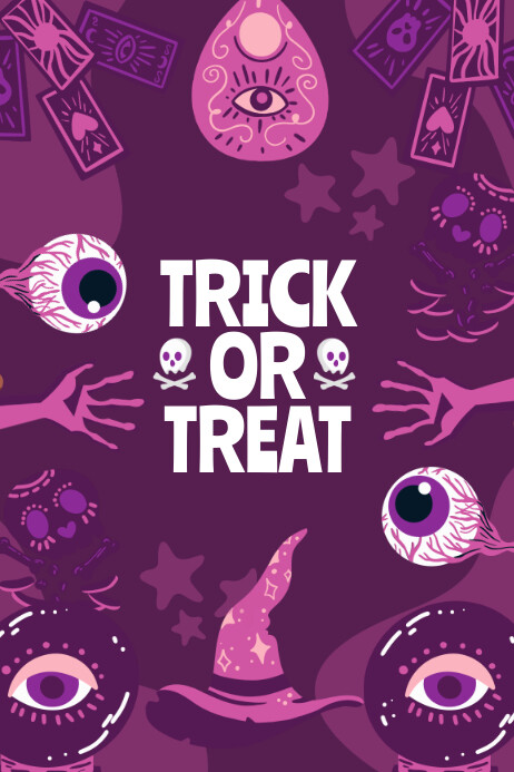 Purple and White Spooky Halloween Poster Template | PosterMyWall