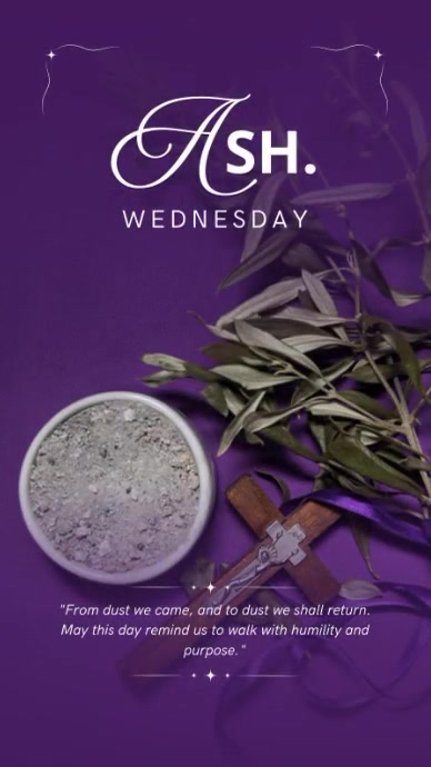 Purple Ash Wednesday Instagram Reel Video Template | PosterMyWall