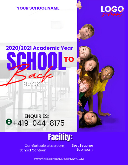 Copy of Purple Back To School Flyer (us Letter) | PosterMyWall