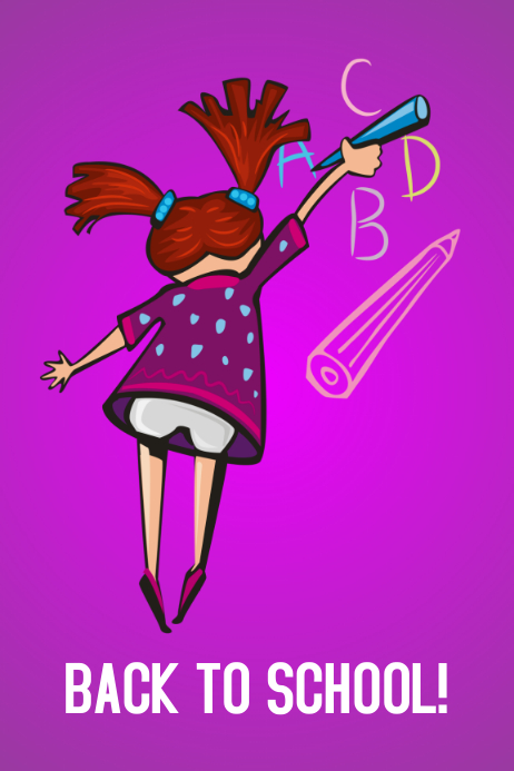 purple back to school simple funny poster template | PosterMyWall