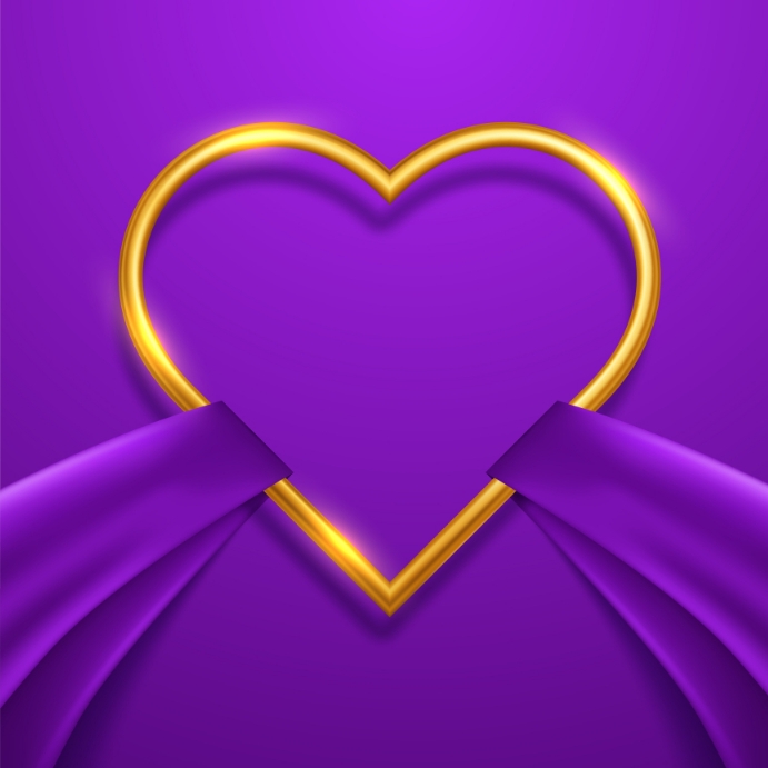 Purple background with heart shape of love Template | PosterMyWall