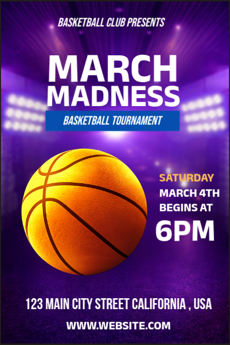 Plantilla de Purple Basketball Tournament Poster | PosterMyWall