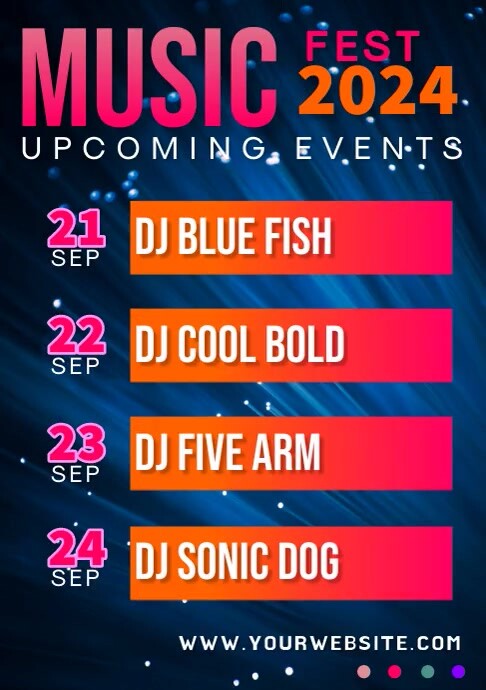 Purple Berbasis Daftar Upcoming Event A3 Template | PosterMyWall