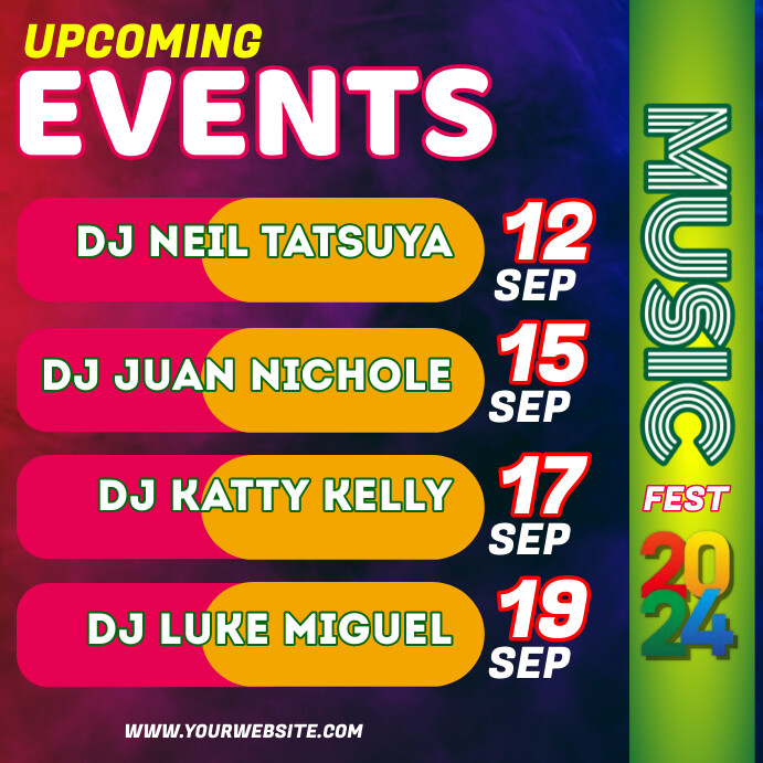 Purple Berbasis Daftar Upcoming Event Pos Ins Template | PosterMyWall