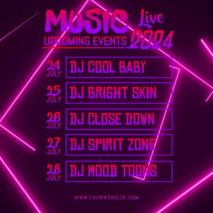 Purple Berbasis Daftar Upcoming Events Pos In Template | PosterMyWall