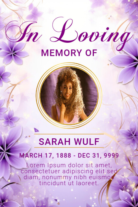 Purple Bereavement Poster Template | PosterMyWall