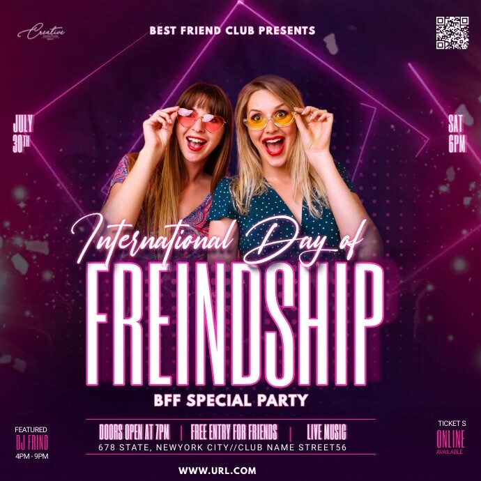 Modèle Purple Best Friend Day Insrt Instagram Post | PosterMyWall