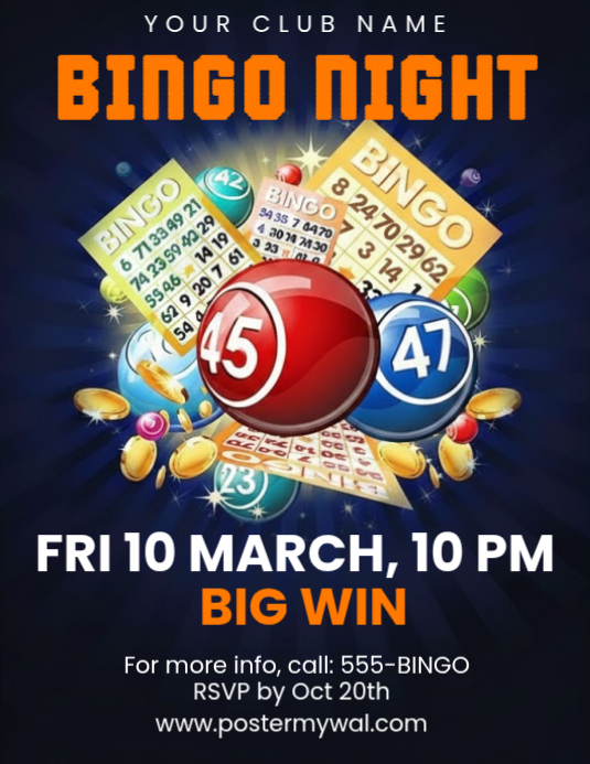 Purple Bingo Night Event Flyer Template | PosterMyWall