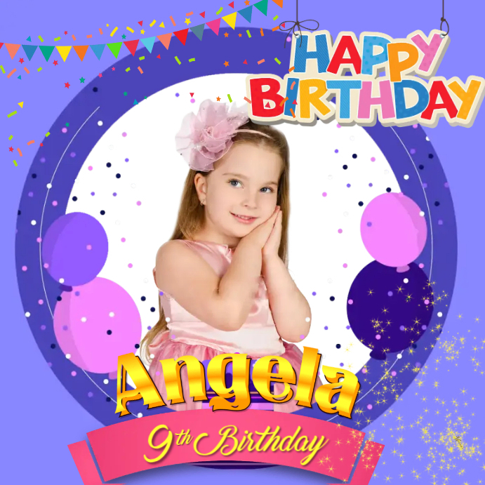 Copy of Purple Birthday Celebration | PosterMyWall