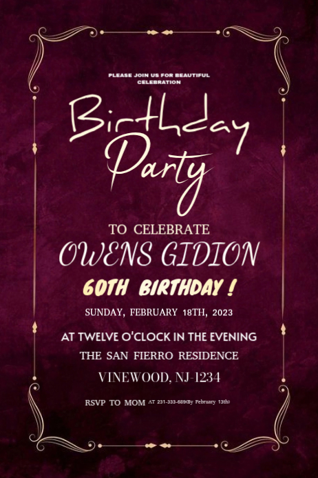 Purple Birthday Celebration Poster Template | PosterMyWall