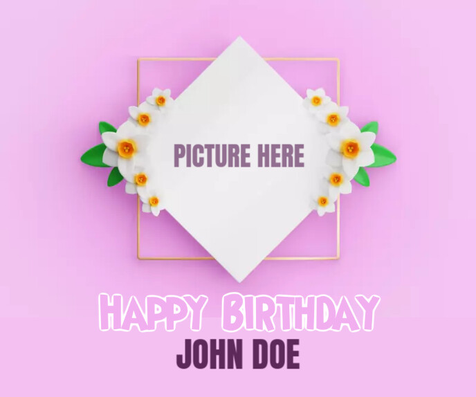Purple Birthday Frame For Picture Template | PosterMyWall