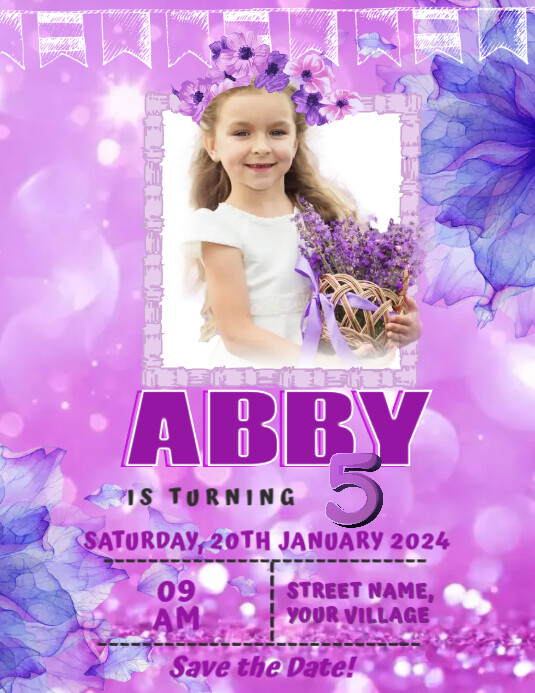 Purple Birthday Poster Ads Template | PosterMyWall