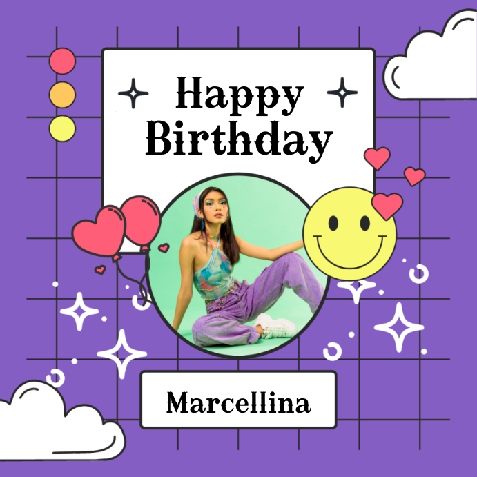 purple birthday template | PosterMyWall