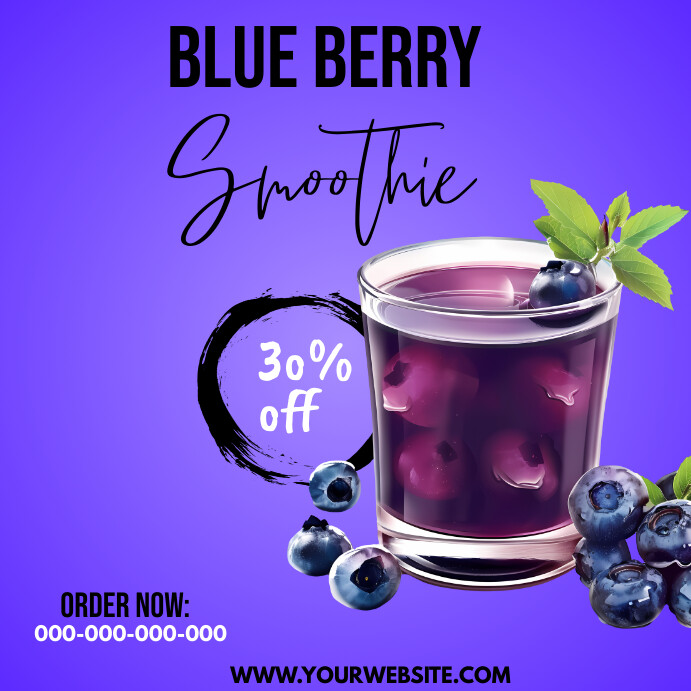 Purple Blueberry Juice Instagram Post Template | PosterMyWall