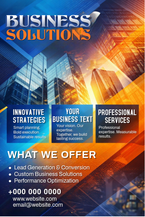 Purple Business Solutions Poster Template | PosterMyWall