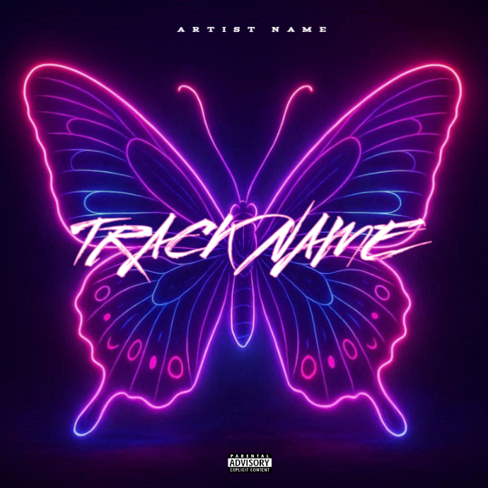 Purple Butterfly Mixtape Album Cover Album Cover Template | PosterMyWall