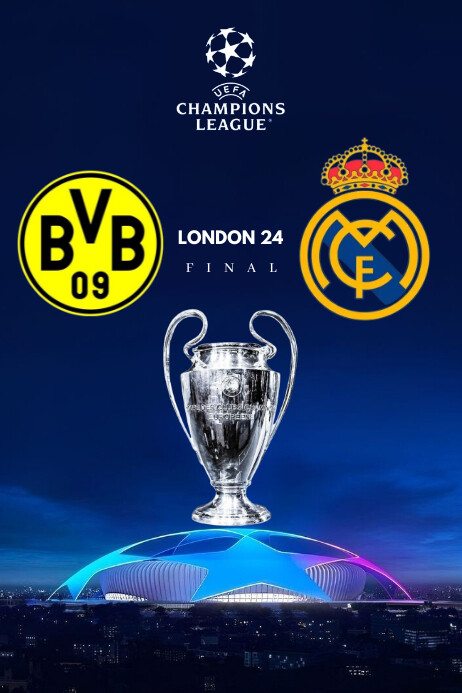 Purple Bvb Dortmond Vs Real Madrid Poster Template | PosterMyWall