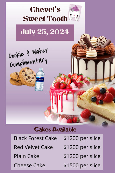 Purple Cake Sale Template Poster | PosterMyWall