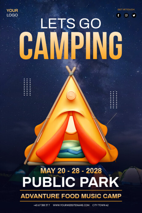 Copy of Purple Camping Trip Poster Template Poster | PosterMyWall