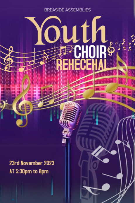Purple Ceria Choir Poster Template | PosterMyWall