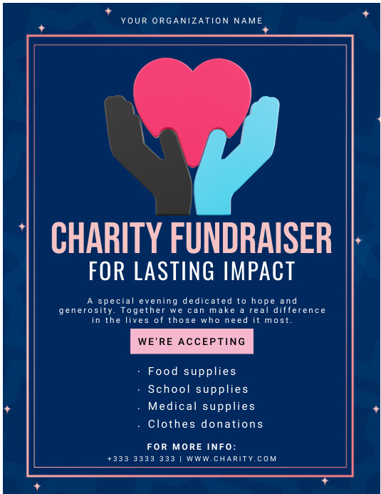 Purple Charity Fundraiser Flyer (us Letter) Template | PosterMyWall