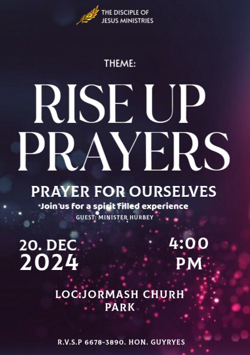 Purple Church Event A4 Template | PosterMyWall