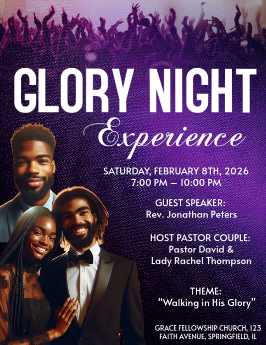Purple Church Event Flyer Template | PosterMyWall