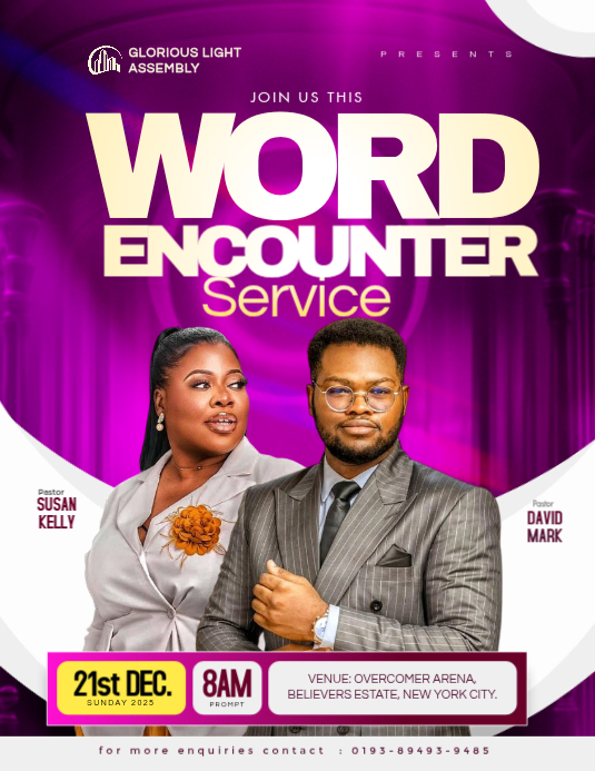 Purple Church Event Flyer Modelo | PosterMyWall