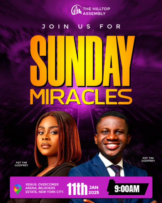 Purple Church Event Instagram Portrait Template | PosterMyWall
