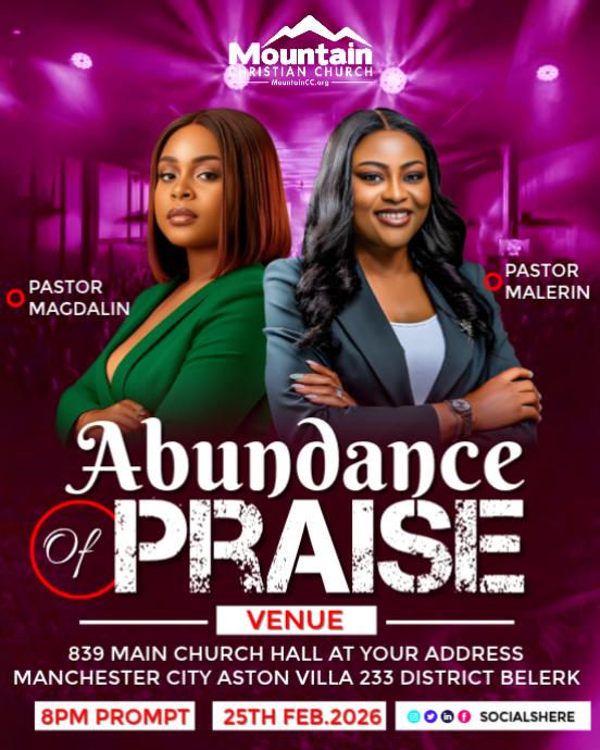 Purple Church Event Instagram Portrait Template | PosterMyWall