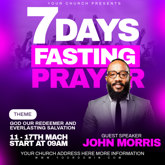 Purple church event instagram post Template | PosterMyWall