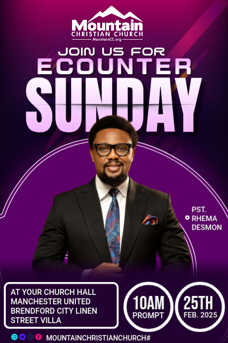 Plantilla de Purple Church Event Poster | PosterMyWall