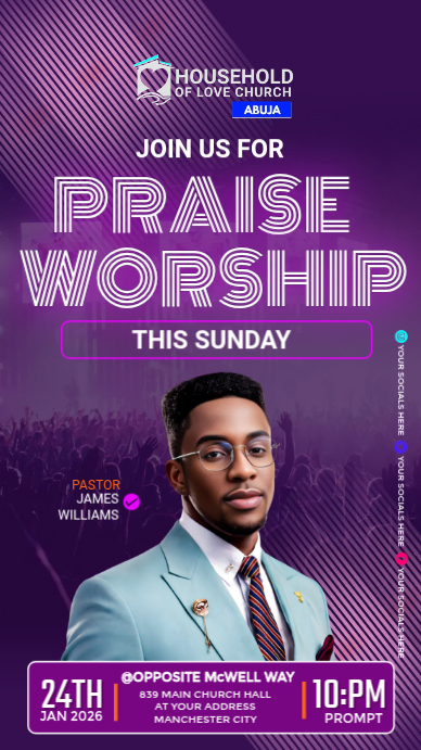 Purple Church Event Promotion Instagram Story Template | PosterMyWall