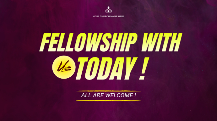 Purple Church Fellowship Invitation Digital Display Template | PosterMyWall
