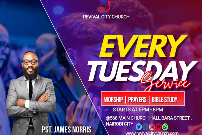 Purple Church Service Poster Template | PosterMyWall