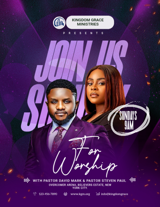 Purple Church Worship Event Flyer Template | PosterMyWall