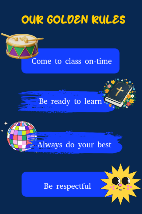 Modèle Purple Classroom Rules Poster design template | PosterMyWall