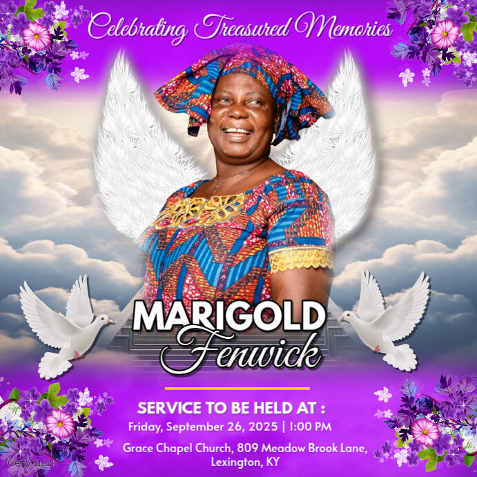 Purple Cloud White Heaven Stairs Funeral Flyer Memorial Flyer Template ...