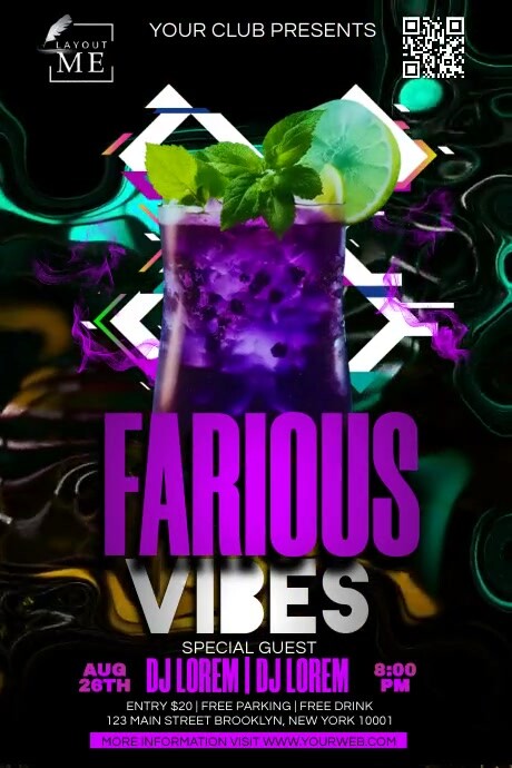 Purple Cocktail Party Template | PosterMyWall