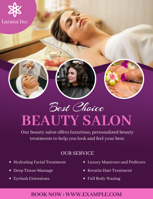 Purple Collage Beauty Salon Flyer Flyer (us L | PosterMyWall