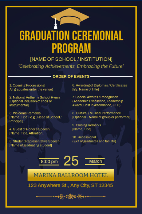 Purple Collage Graduation Program 2025 Poster Template | PosterMyWall